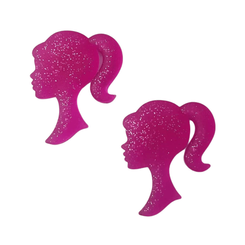 Aplique Emborrachado Barbie - Silhueta Pink Glitter - 2 Unidades - Mabu ... Aplique Emborrachado Barbie - Silhueta Pink Glitter - 2 Unidades - Mabu ...